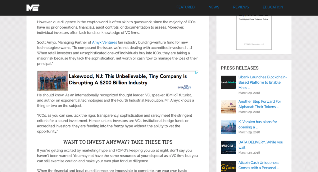 The Merkle: Is Due Diligence Really Possible When it Comes to ICOs ...
